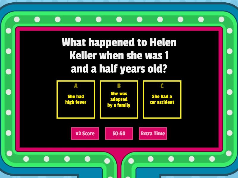 Helen Keller - Gameshow quiz