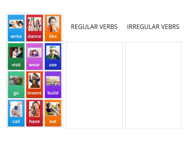 G4. REGULAR AND IRREGULAR VERBS (for asynchronous student) - Group sort
