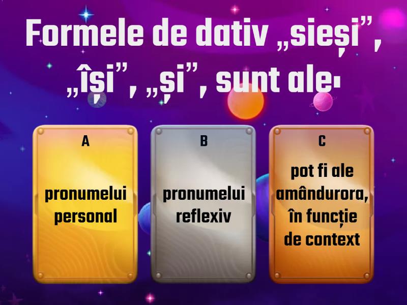 Pronumele Personal/Pronumele Reflexiv - Chestionar