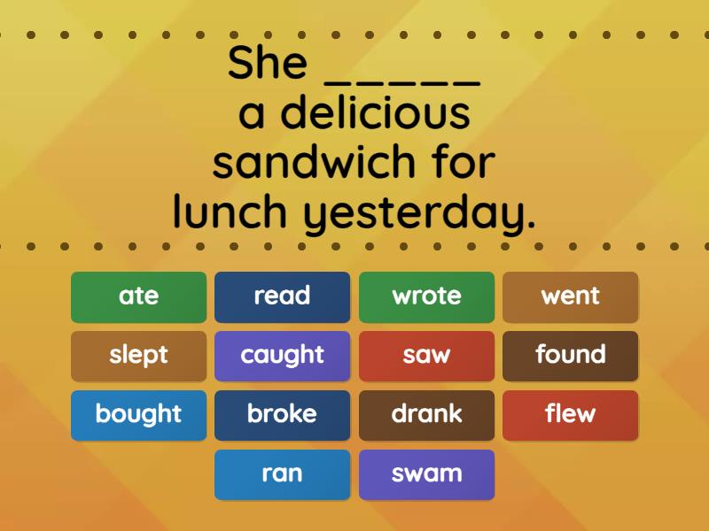 Choose verb in sentences - Find the match