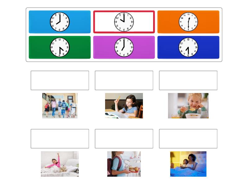 Daily routine + clock - Match up