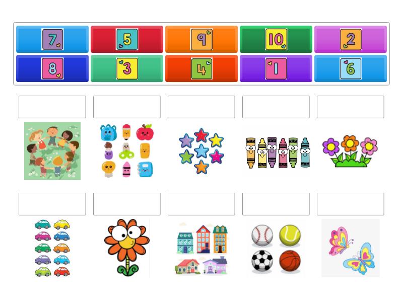 Une el número con la cantidad de objetos - Match up