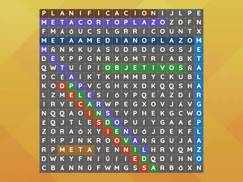 metas - Sopa de letras