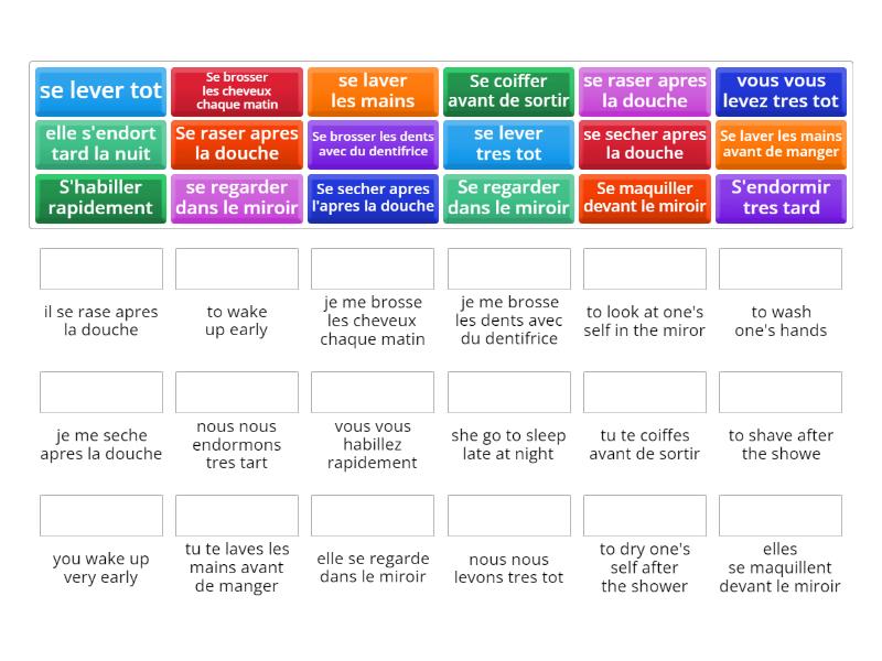 Les verbes pronominaux - Reflexive Verbs - Match up
