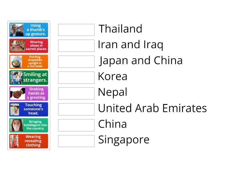Cultural Faux Pas Match Up