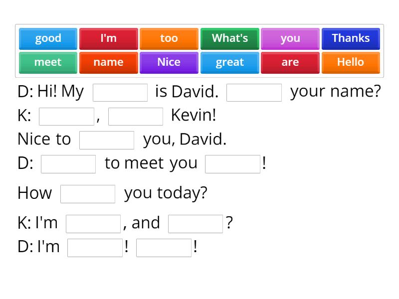 Introducing Yourself - Beginner - Complete the sentence