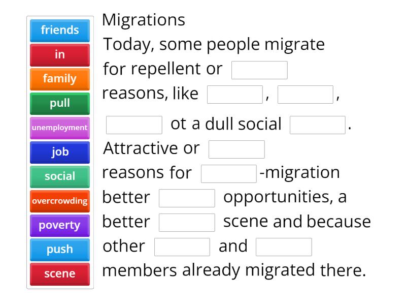Migrations - Complete the sentence