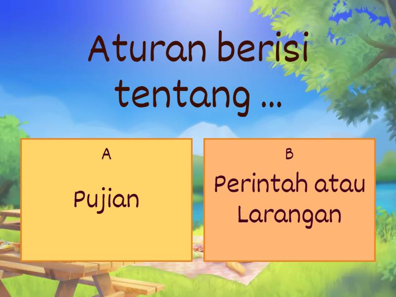 Macam-macam Aturan di rumah dan sekolah - Quiz