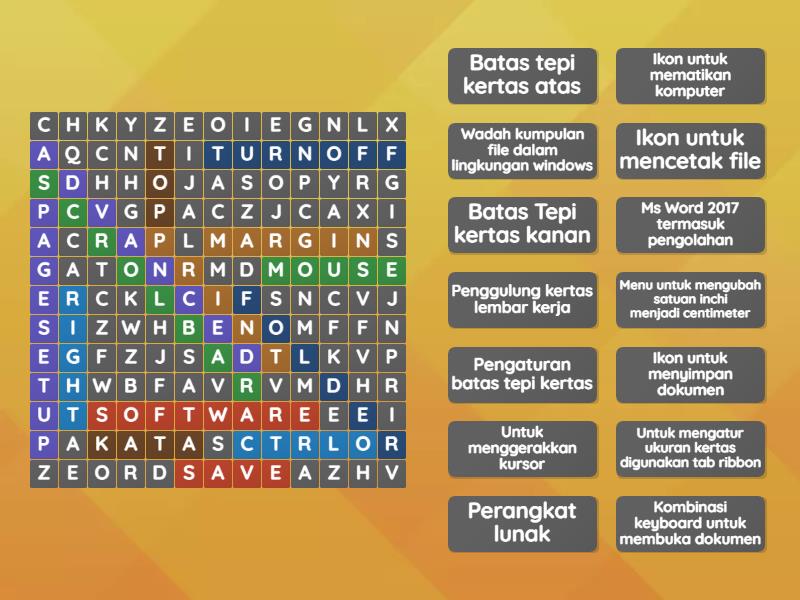 TTS TIK KELAS X - Wordsearch