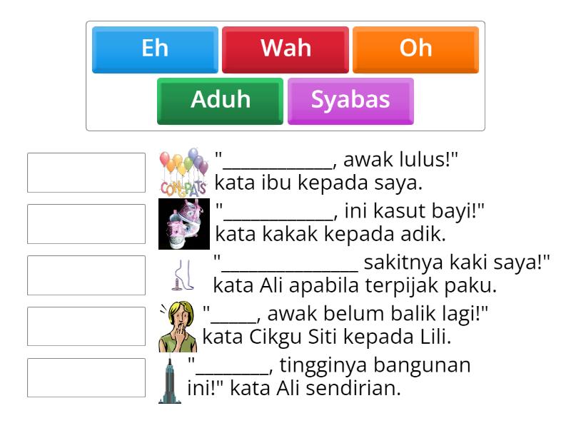 Cekap 2B - Unit 11 Pel 2 (Kata Seru) - Match up