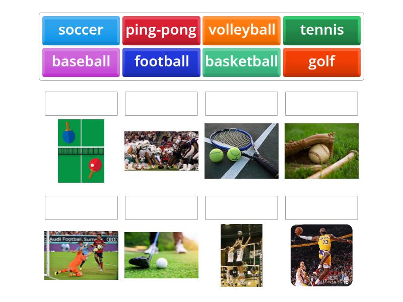 vocabulary sports - Match up