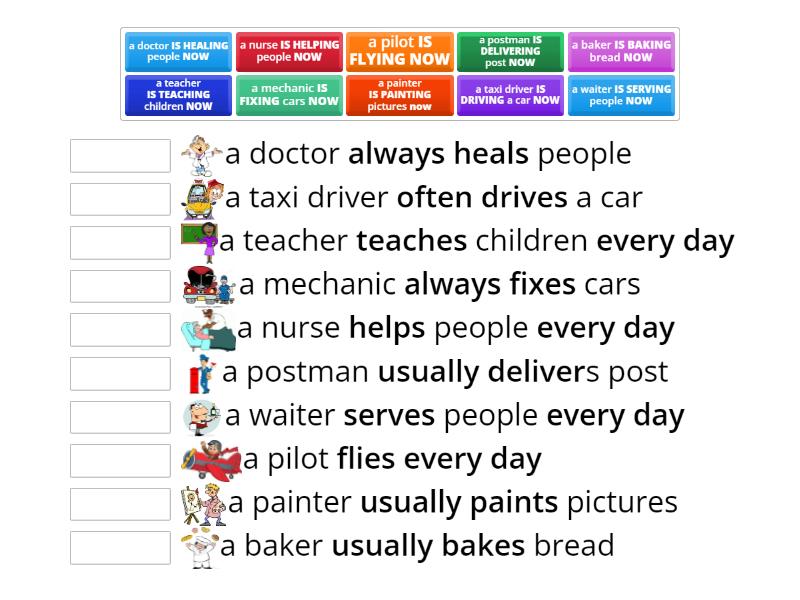 Spotlight 5 Unit 6b professions and actions - Match up