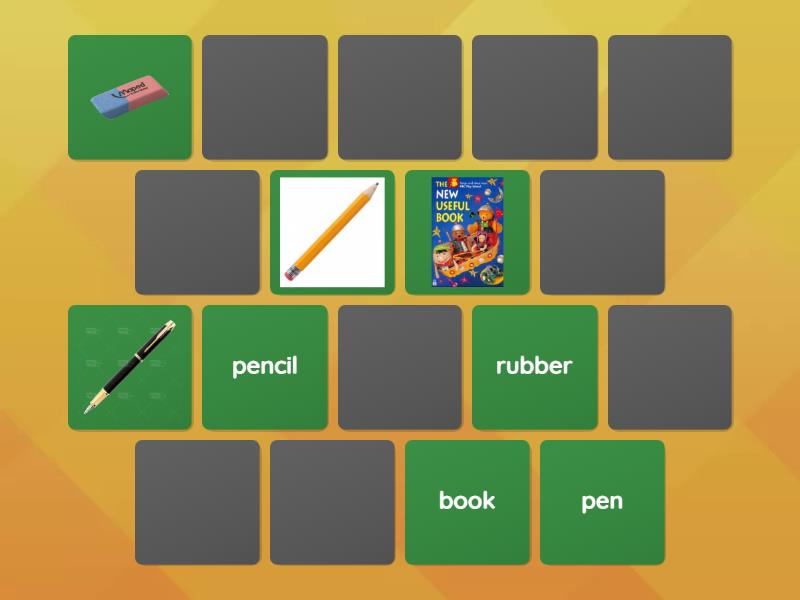 SM1 unit 1 school objects - Matching pairs