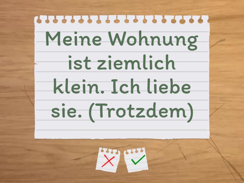 Obwohl/Trotzdem - Flash cards