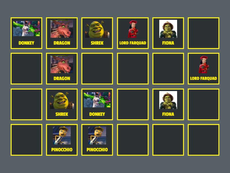 MEMORY GAME CHARACTERS - Matching pairs