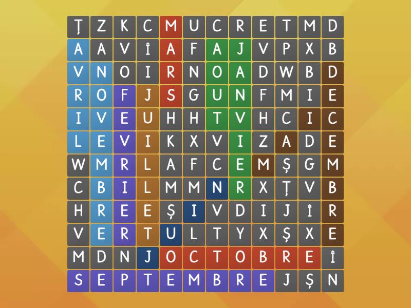 Les mois de l'annee - Wordsearch