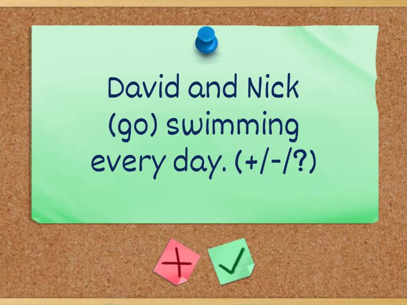 Present simple (+/-/?) - Flash cards