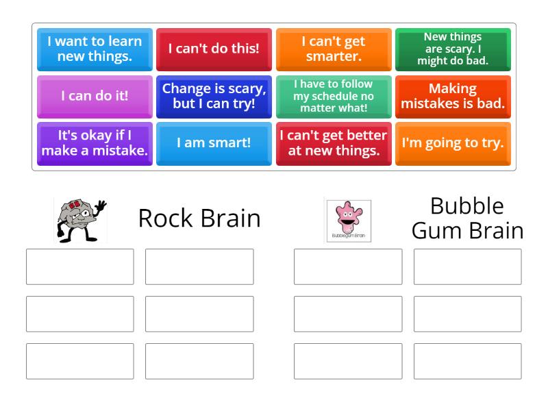 Rock vs. Bubble Gum Brain - Group sort