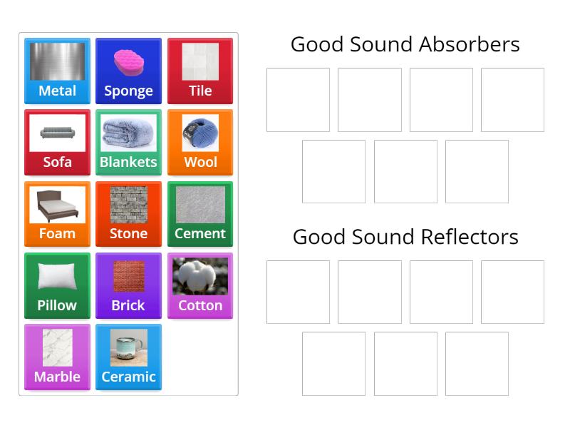 Good Sound Absorbers and Reflectors - Group sort