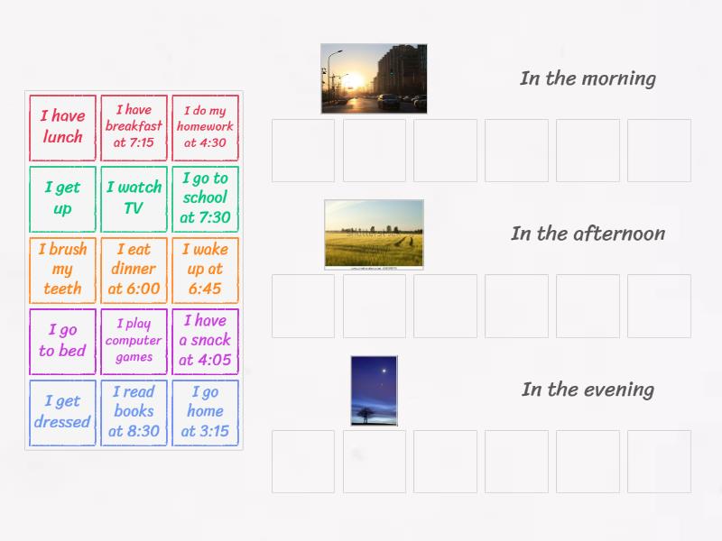 Daily routine - Group sort
