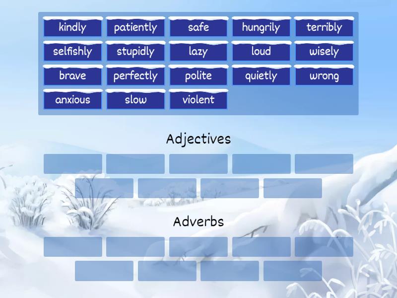 Adjectives and Adverbs - Group sort