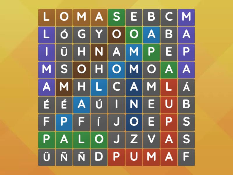 SOPA DE LETRAS. PALABRAS SILABAS DIRECTA - Wordsearch