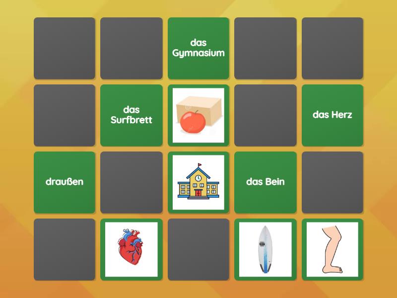 Wordwall Alemán - Matching pairs