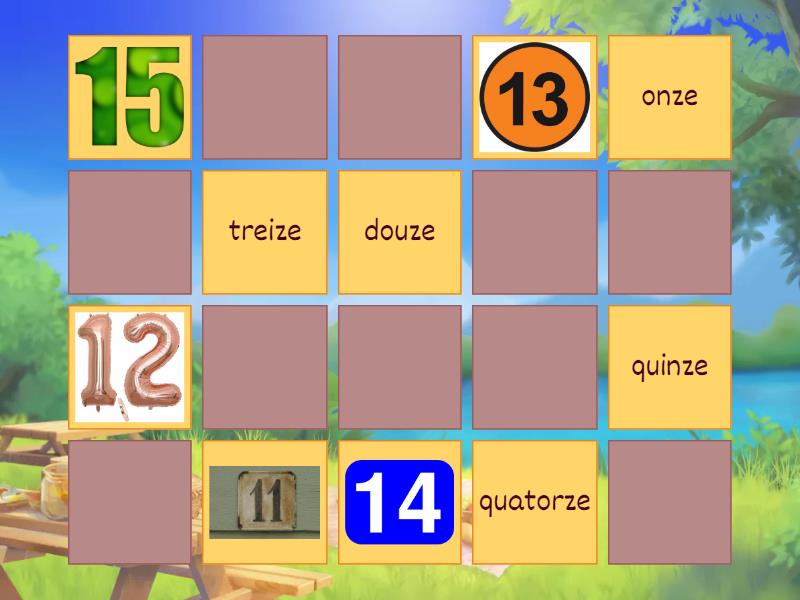 Les nombres de 11 à 20_Jeu de mémoire - Matching pairs