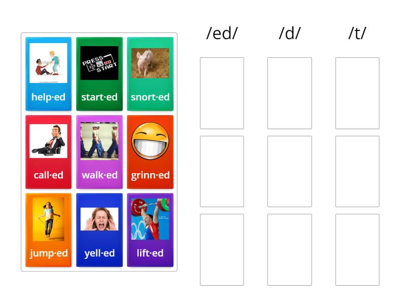 Past Tense ed Sort - Group sort