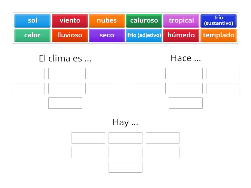 SPA001 U3 El clima y el tiempo - Group sort