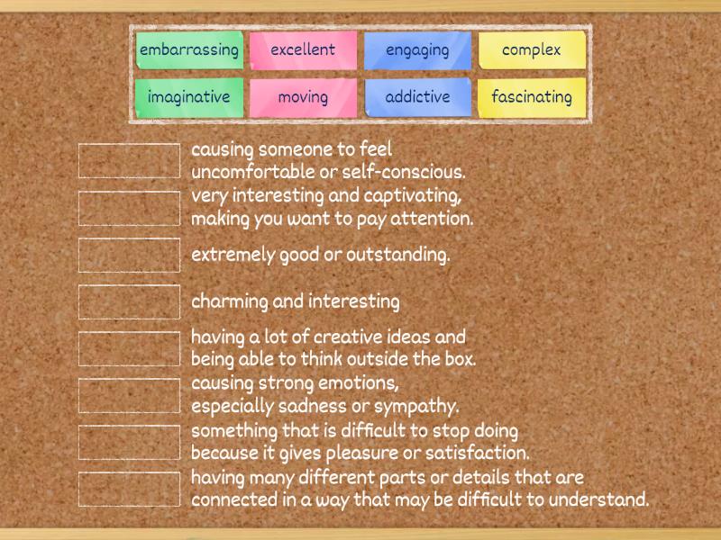 adjectives, focus 3, 3.1 - Match up