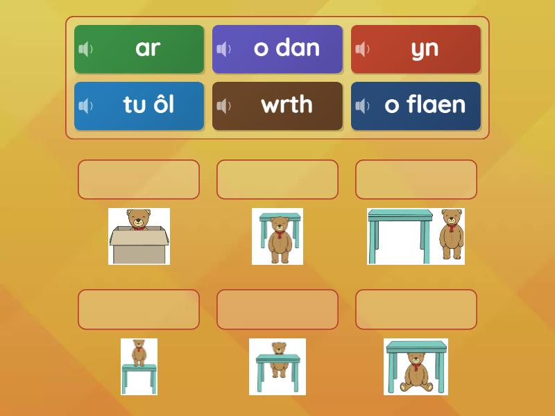 Ble mae Tedi? - Match up