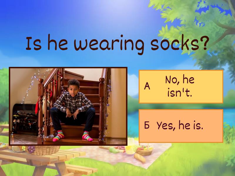 Is he wearing..? Is she wearing..? - Quiz