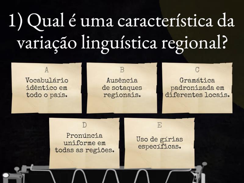 Variação Linguística - Quiz