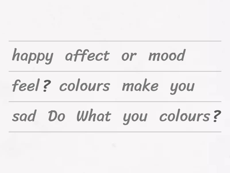 Level 7 ex 4 p 5 Speaking Colors - Reordenar