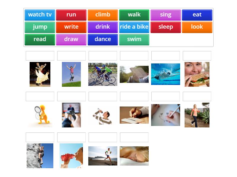 Action Verbs - Une las parejas
