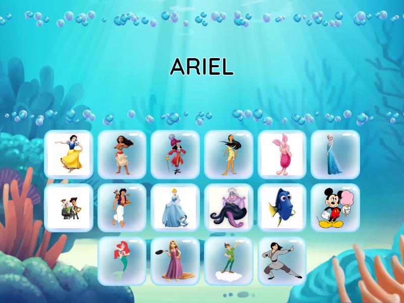 disney characters - Find the match