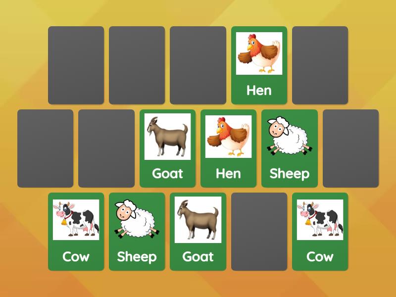 Animals mathing pairs - Matching pairs