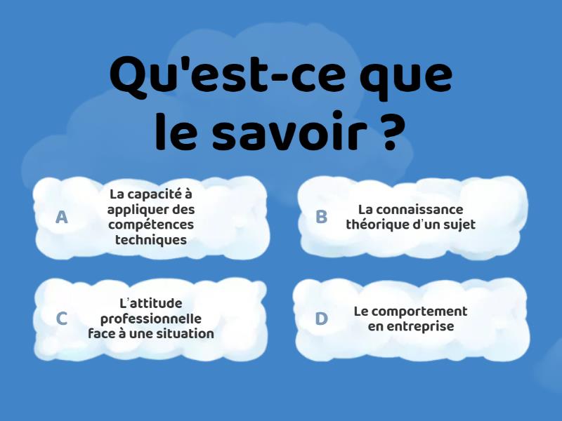 savoir, savoir être, savoir faire - Quiz