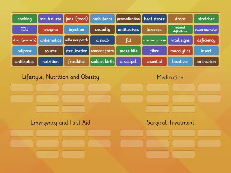 Vocabulary Revision - Group sort