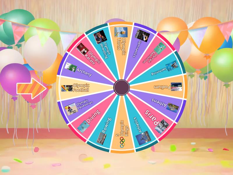 Olympic Games Wide Open Bingo - Spin the wheel