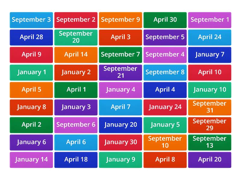 Date ordinal and month - Flip tiles