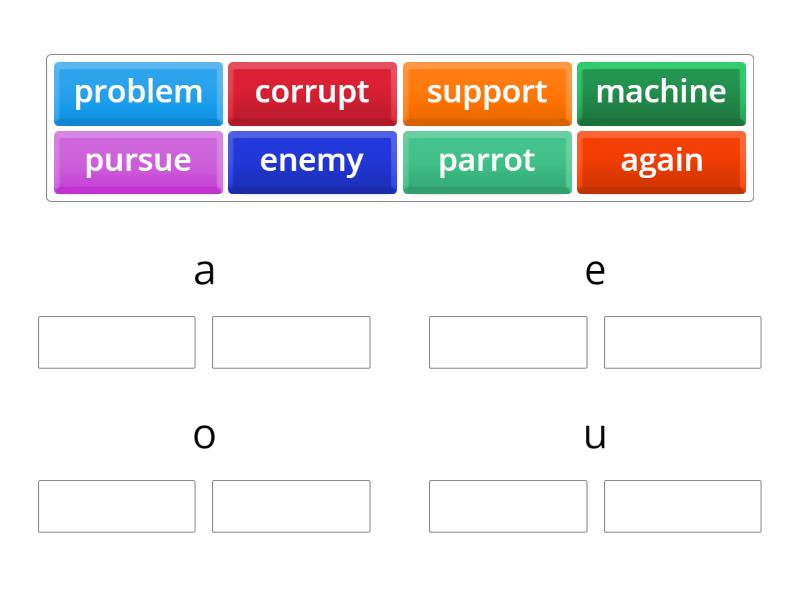 The Schwa /ə/ - Group sort