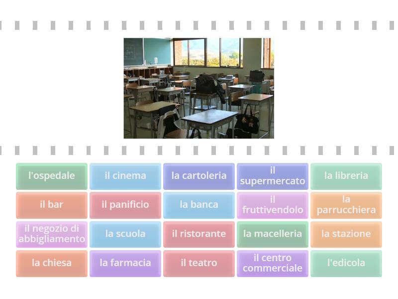 Vocabulary A1 - la città - Find the match