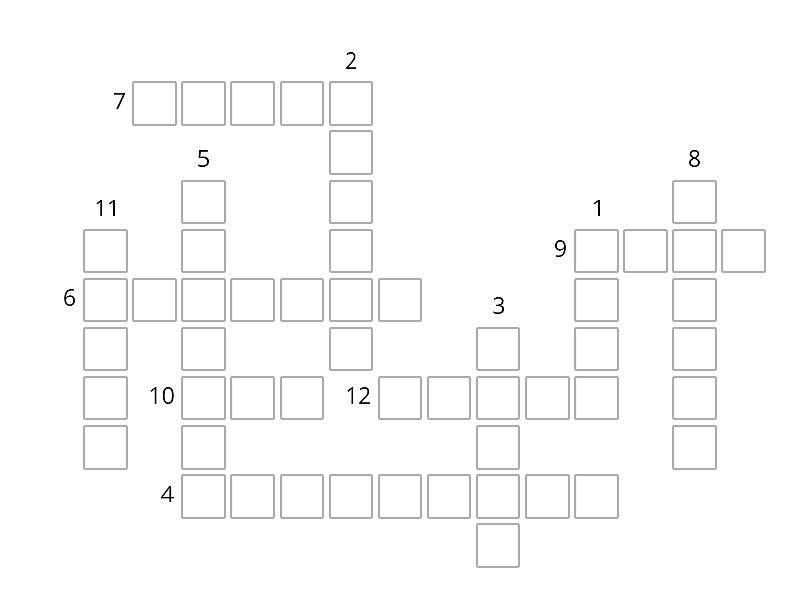 MATERIALS - Crossword