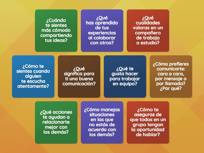 Comunicarse, relacionarse y colaborar con los demás - Flip tiles