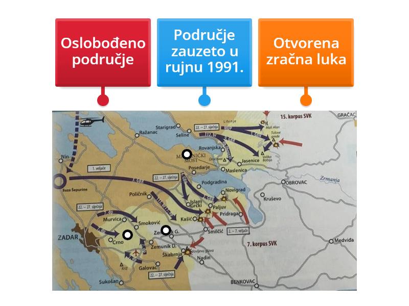 Operacija Gusar (Maslenica) - Diagrama con etiquetas