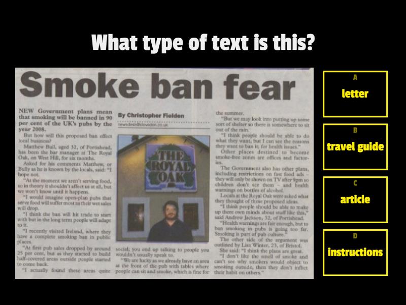 Text Types - Quiz