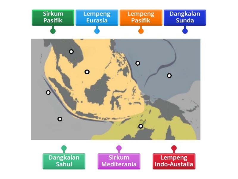 LETAK GEOLOGIS INDONESIA - Diagrama con etiquetas