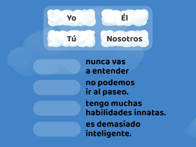 EMPAREJA LAS ORACIONES CON EL PRONOMBRE QUE CORRESPONDE - Match up